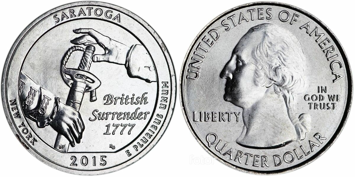 США 25 центов 2015 Квотеры Парки США 30 - Саратога