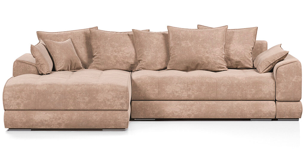 Угловой диван-кровать Nordkisa, Еврокнижка, 285х190х87 см, диван угловой, с ящиком для белья, с декоративными подушками