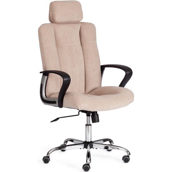 Кресло руководителя Tetchair OXFORD хром флок , бежевый, 7