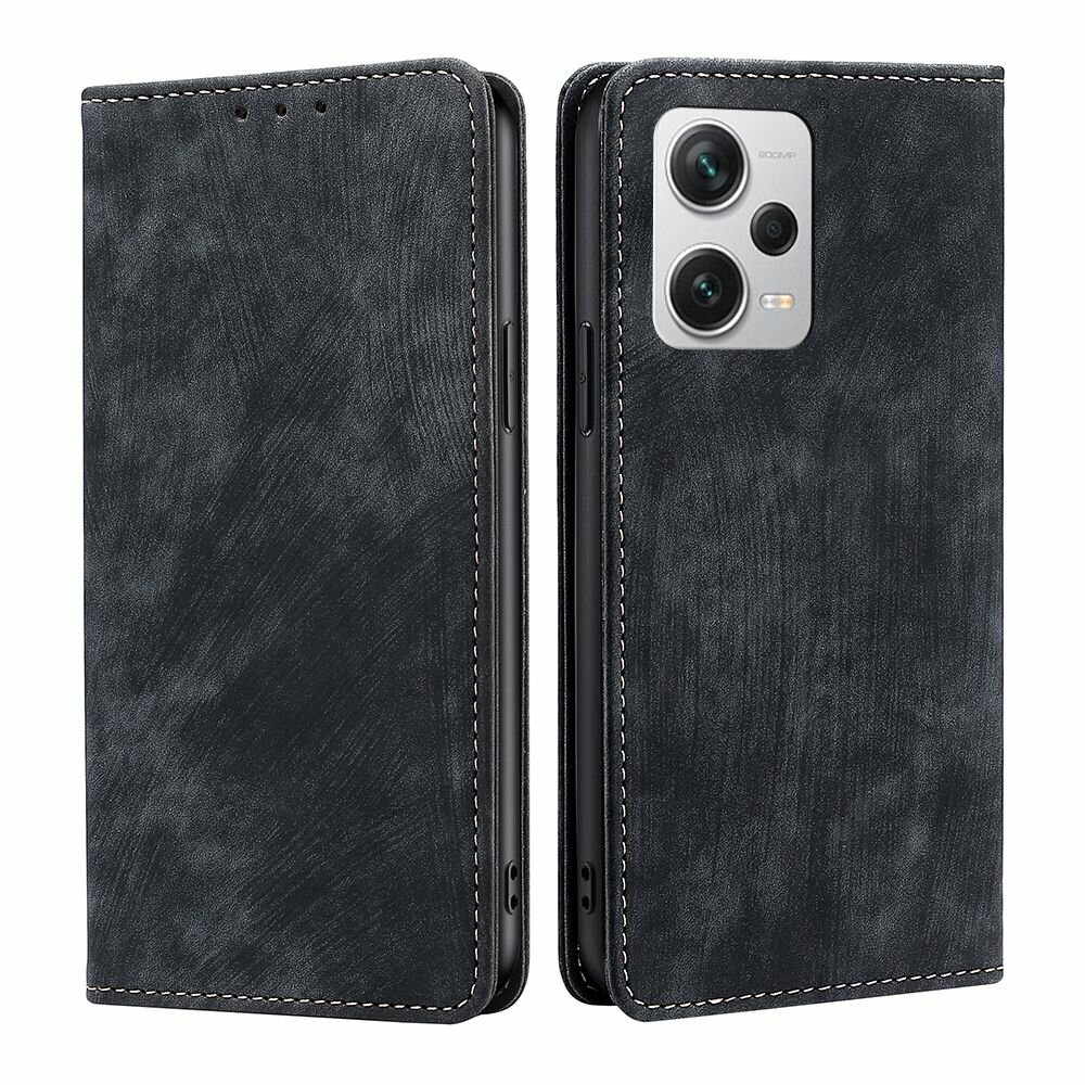 Чехол-книжка MyPads для Xiaomi Redmi Note 12 Pro+ / Сяоми Редми Ноте 12 Про Плюс мягкое прикосновение (черный)