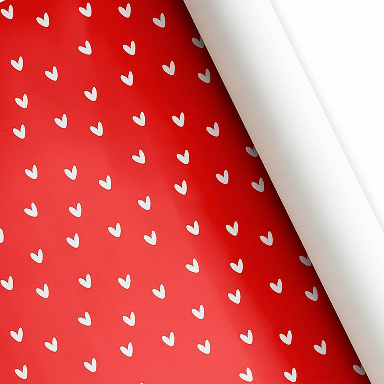 Бумага подарочная "Сердца", Красная / листы, 60 *87,5 см, 10 шт.