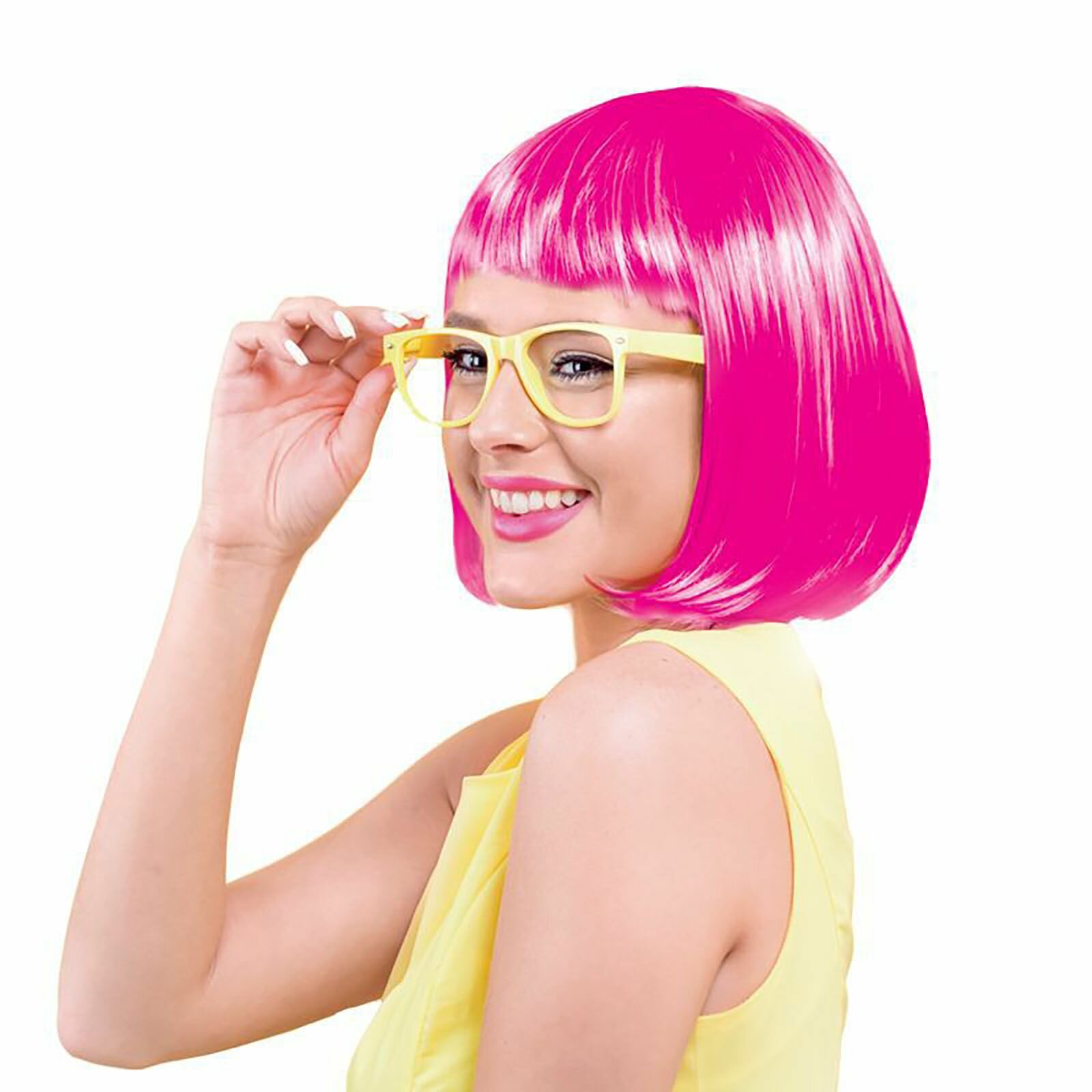 Парик "Каре" Розовый / 110 г / веселуха