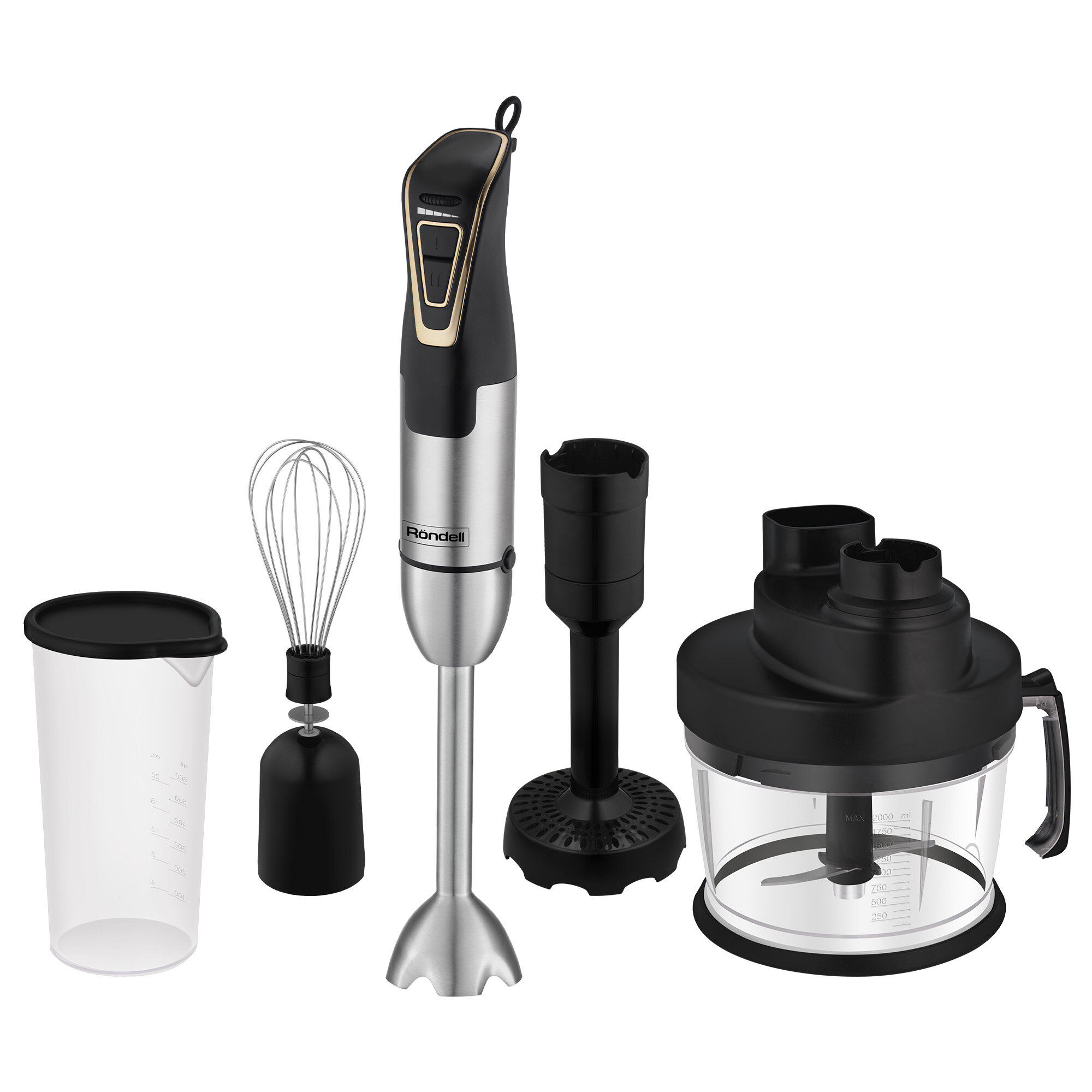 Блендер Rondell RDE-1303, погружной, черный/нержавеющая сталь