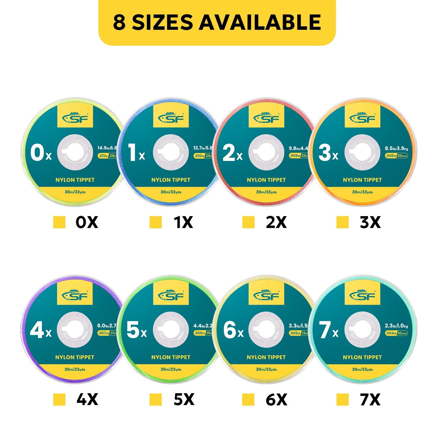 SF 30/75/100 м леска для ловли нахлыстом, прозрачная нейлоновая монофильная леска с держателем для поводка форели 0X 1X 2X 3X 4X 5X 6X 7X