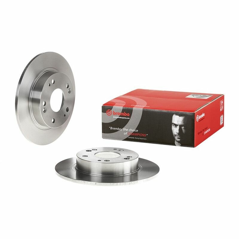 Диск тормозной задний невентилируемый 260 мм, BREMBO 08A14710, для а/м Honda