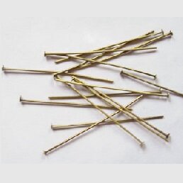 Пины со шляпкой, 35х0.7мм, базовый материал - железо, бронзовое покрытие, 10 грамм