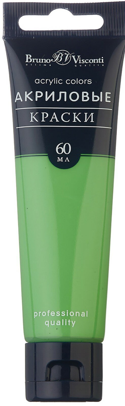 Краска акриловая, зеленая флуоресцентная, 60 мл