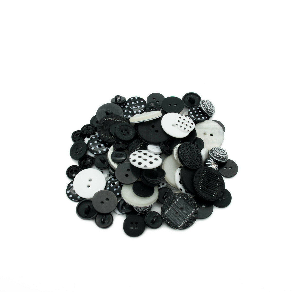 Набор пуговиц Айрис 'Черно-белое ассорти', пластик, 158 шт