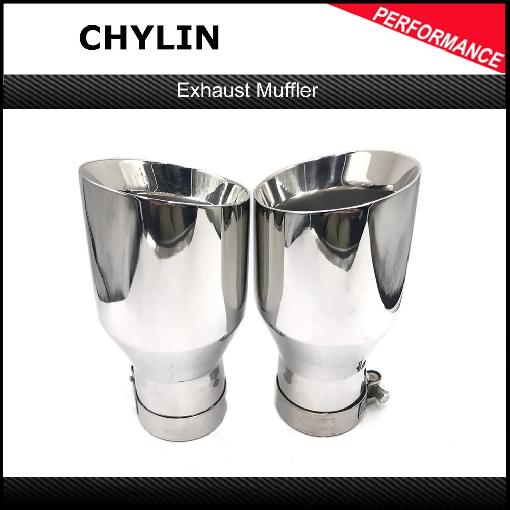 Новейший стиль, универсальная выхлопная система из нержавеющей стали, концевая труба + наконечник выхлопной системы автомобиля, 1 шт. ID 57mm-OD 114mm