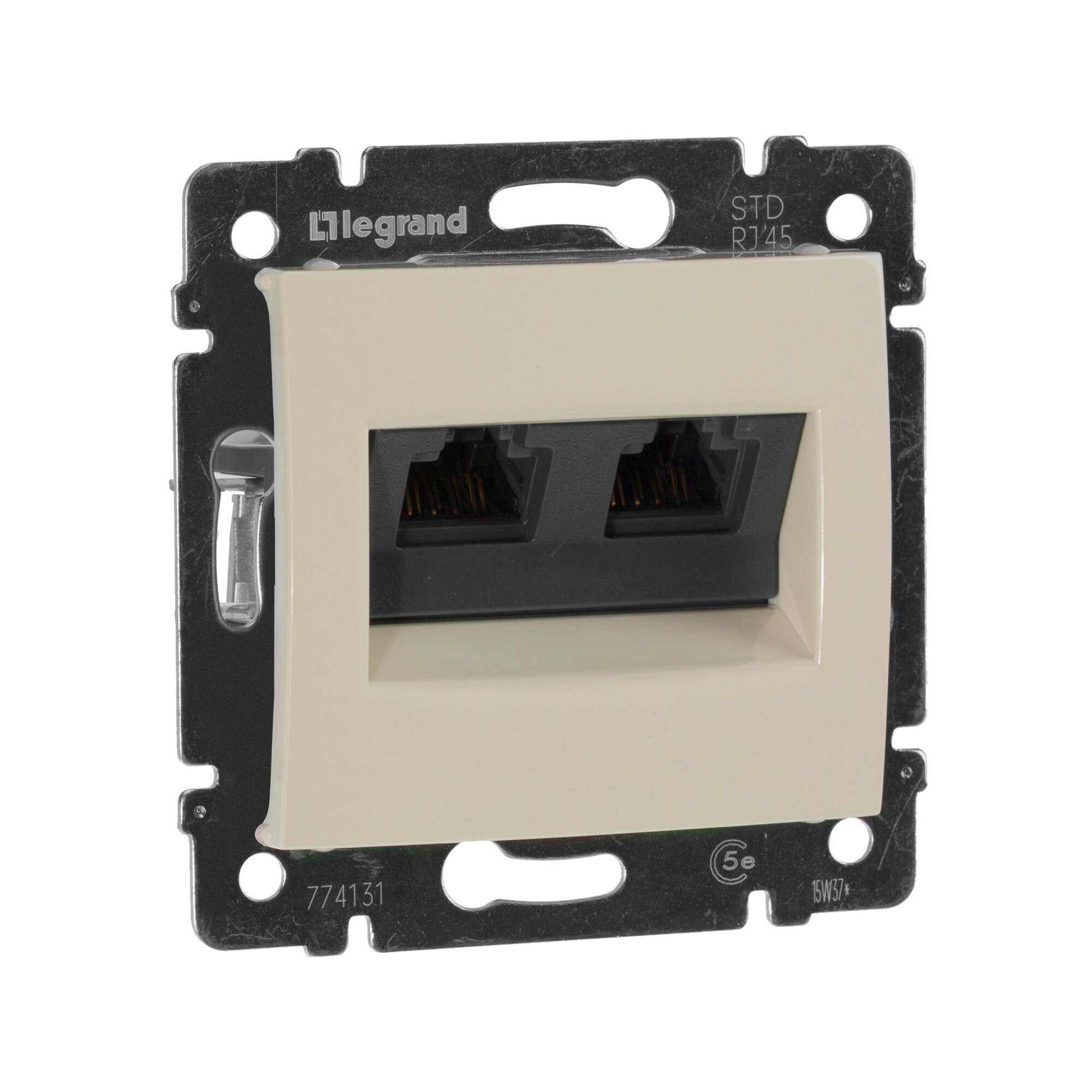 Информационная розетка Legrand Valena RJ45 категория 5e UTP 2 выхода слоновая кость (бежевый) 774131