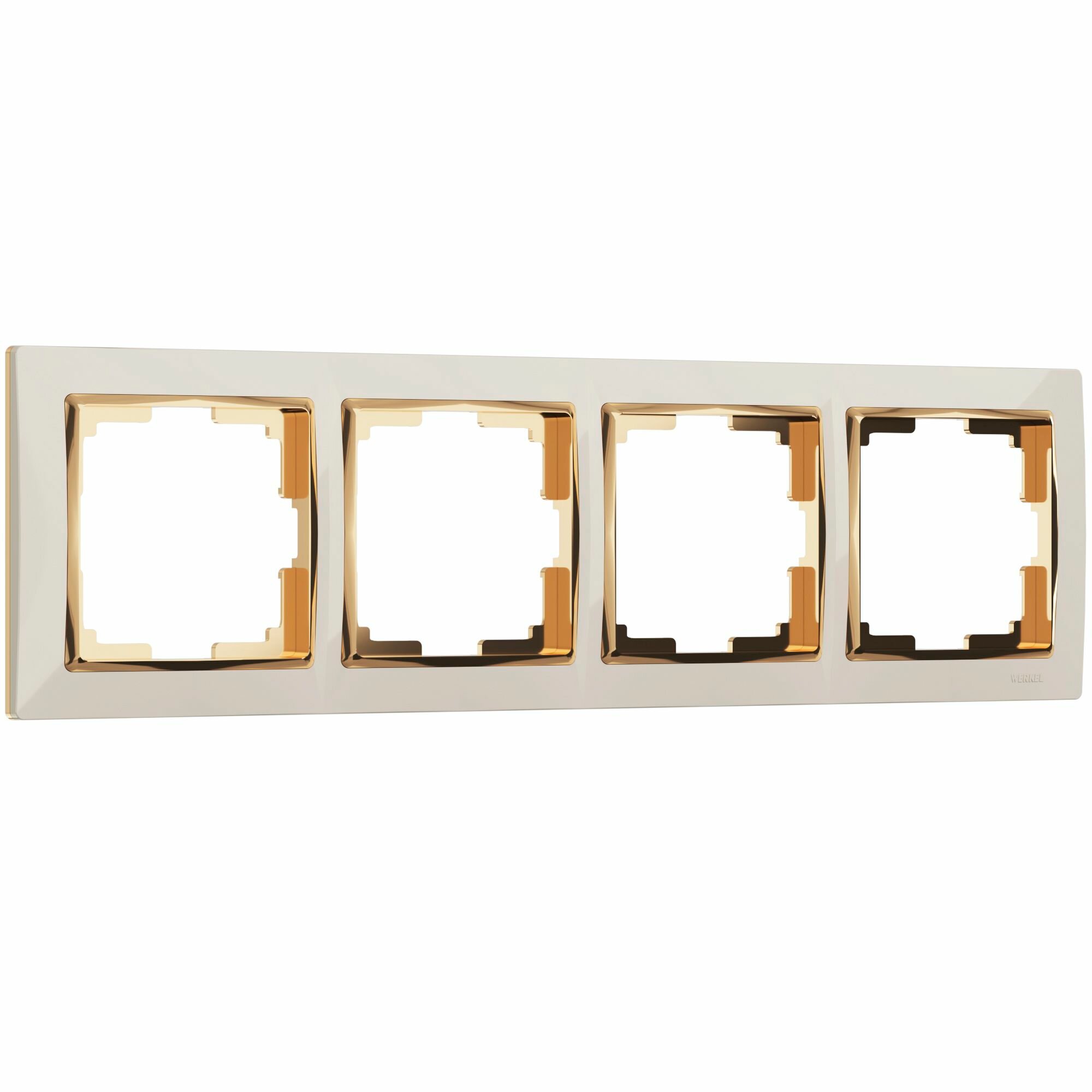 Рамка Werkel Snabb на 4 поста слоновая кость/золото WL03-Frame-04-ivory/GD 4690389083914