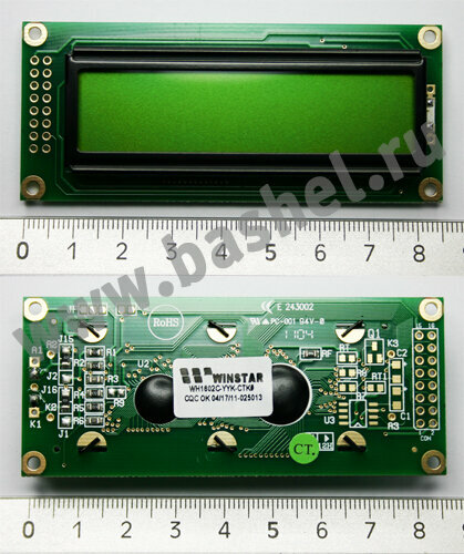 ЖК дисплей LCD WH1602C-YYK-CTK, WINSTAR