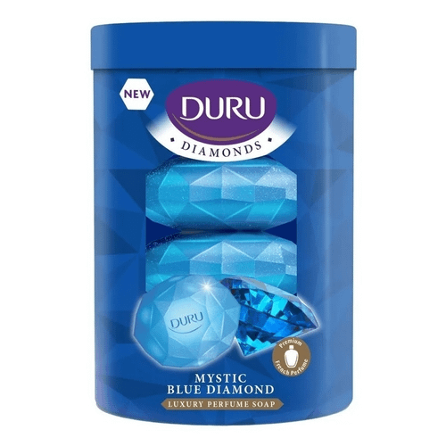 Мыло твёрдое DURU Diamonds 4*90г Сапфир банка