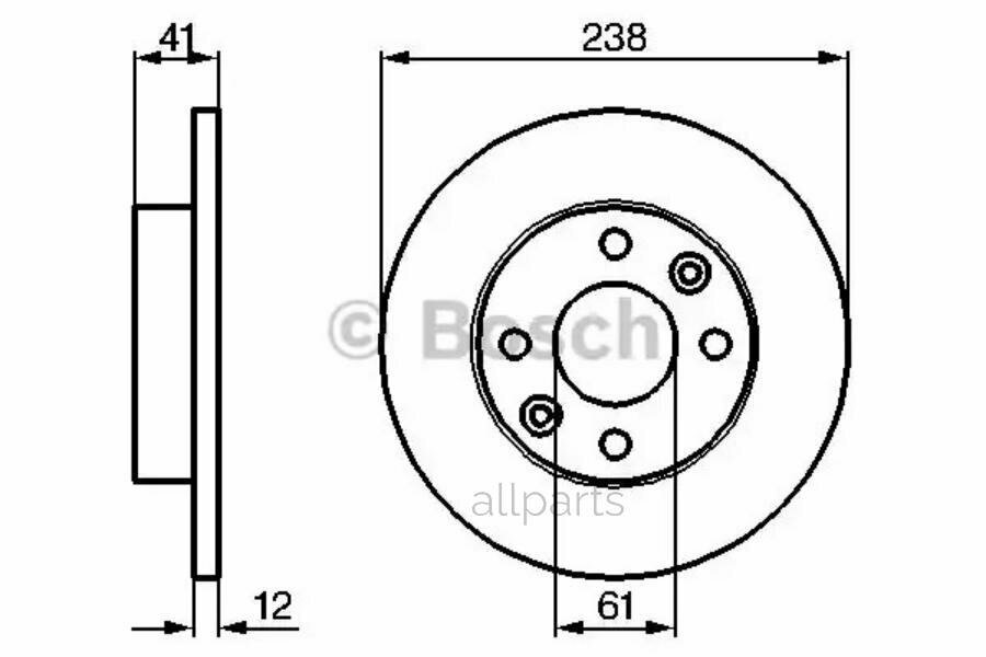 BOSCH 0986479165 диск тормозной передний