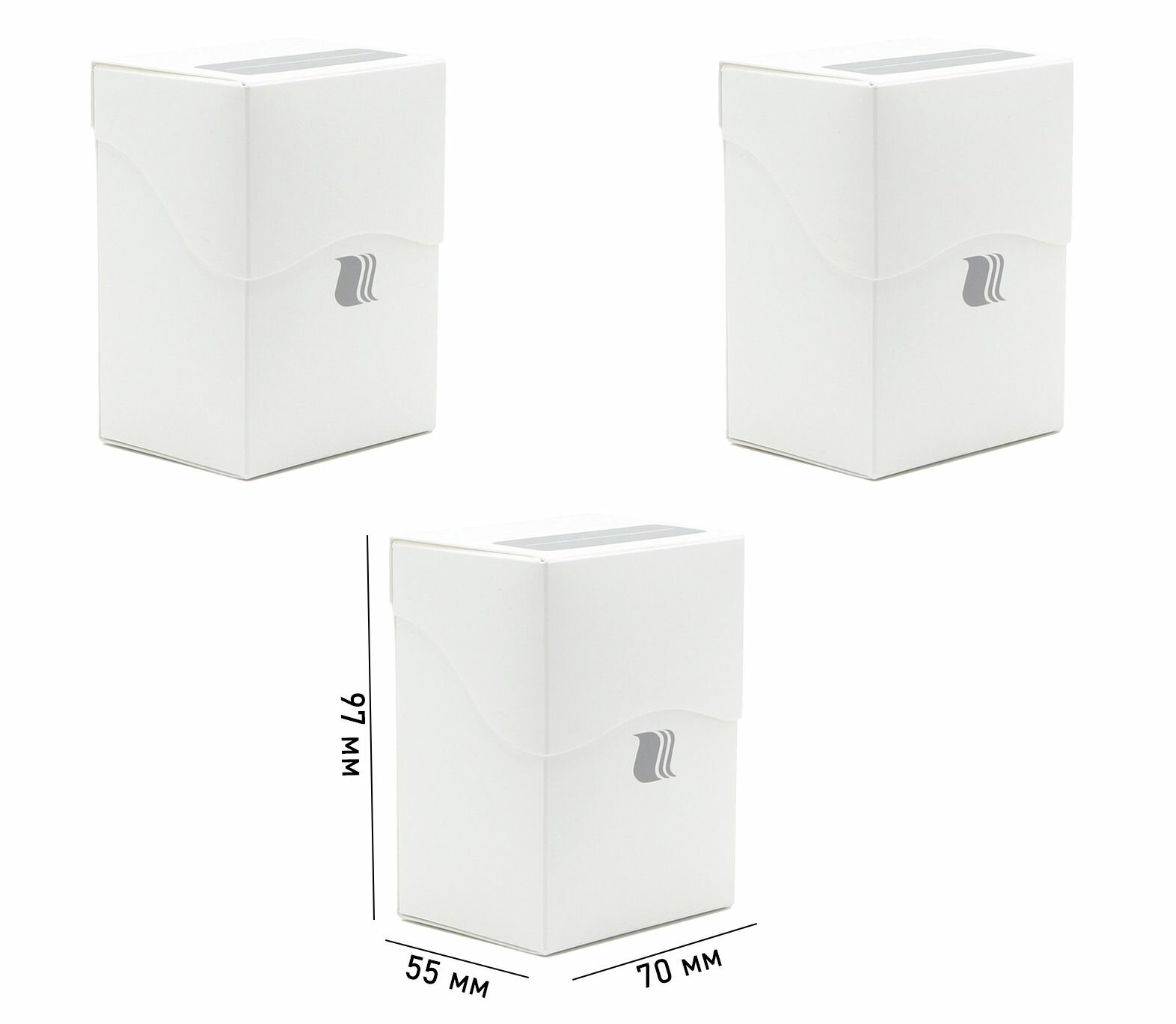 3 пластиковые коробочки Blackfire вертикальные - Белые (на 80+ карт) - для карт K-Pop, MTG, Pokemon