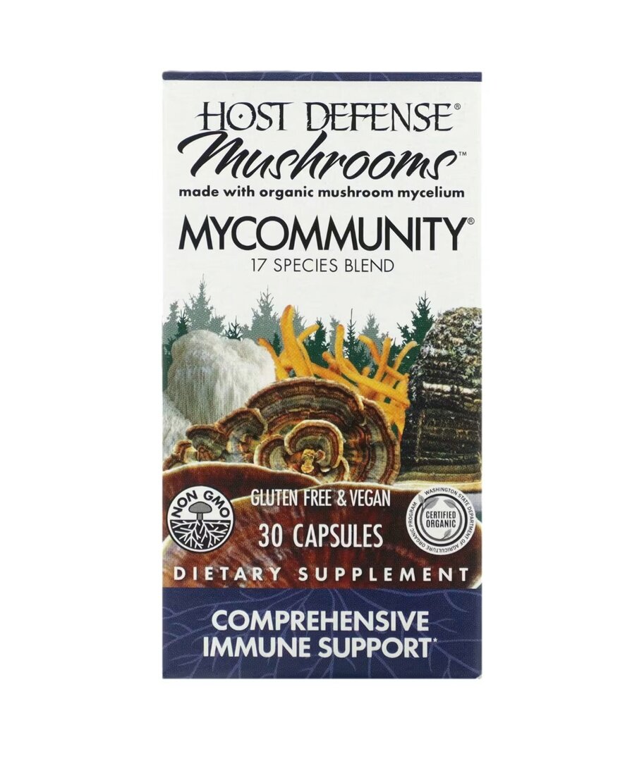 Host Defense MyCommunity 17 грибов для иммунитета и мозга 30 капсул