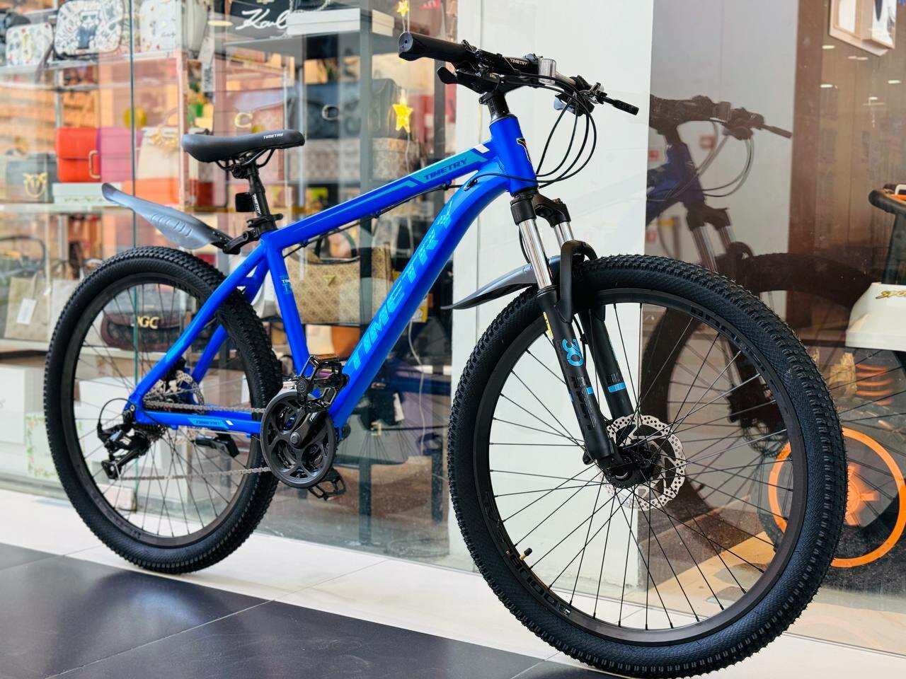 Велосипед горный скоростной TimeTry TTF013 27s 26 дюймов / взрослый, мужской и женский для прогулки / скоростной, спортивный велик синий