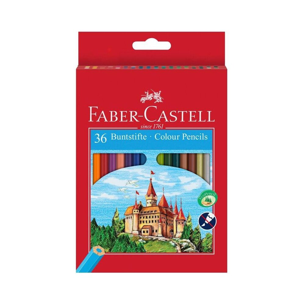 Faber-Castell 120136 Карандаши цветные faber-castell замок, 36 цв, шестигр, заточ, картон, европодвес