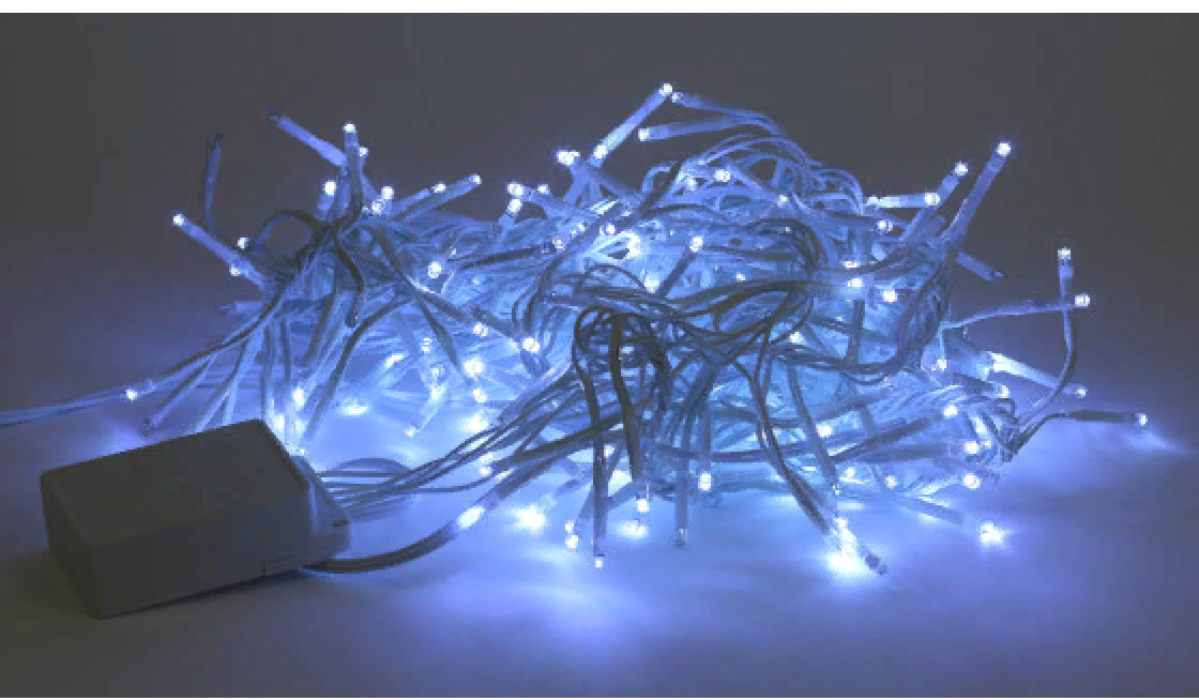 Гирлянда ЭРА ENIN - WC Мишура, 200 минисветодиодов, холодный свет с белым проводом, длина 3м, IP20, Б0047971 / новогодние украшения для декора дома