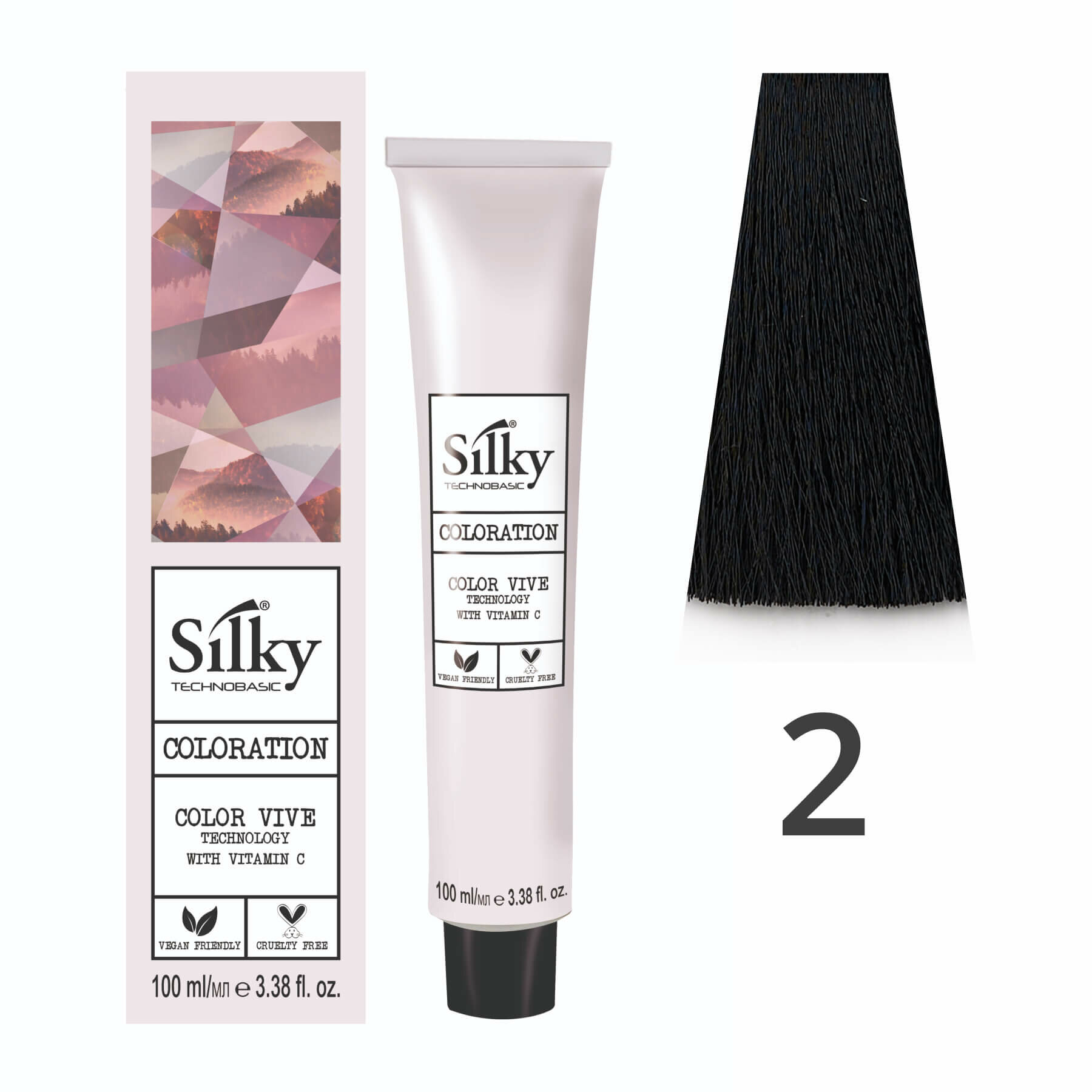 Краска для волос профессиональная Silky Color Vive/Ultralift 2 Брюнет натуральный, 100 мл