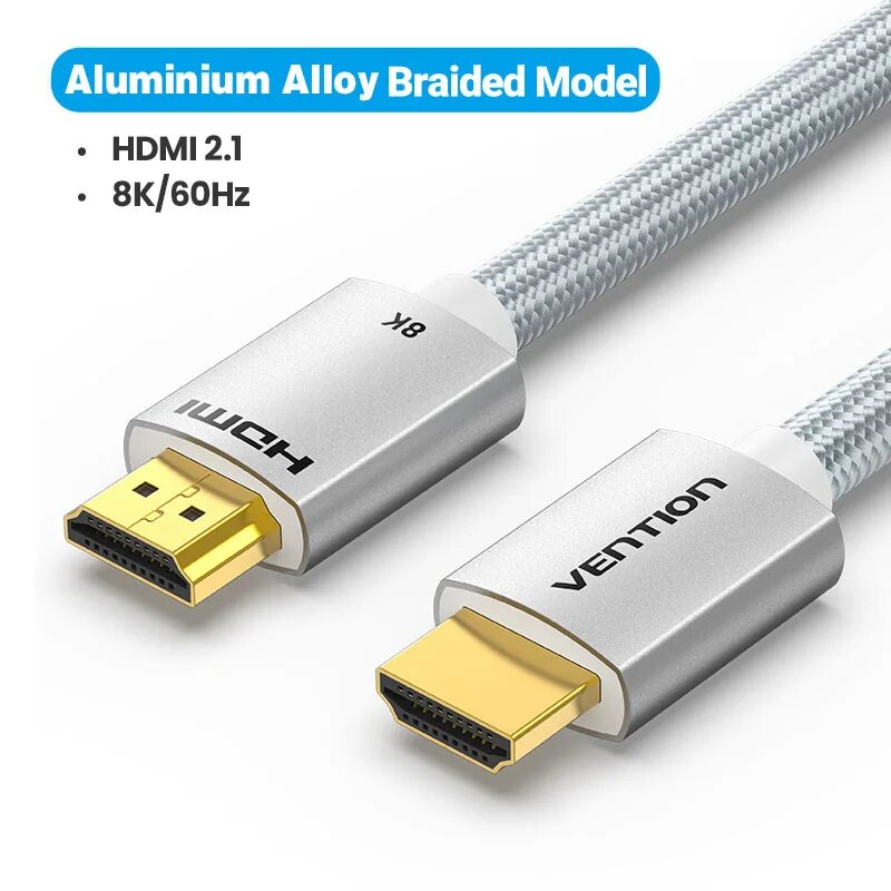 Кабель HDMI 2.1 Vention 8K/60Гц Silver ALC, 1 м