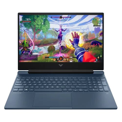 Ноутбук игровой HP Victus 15-fb2031ci 15.6", IPS, AMD Ryzen 7 8845HS 3.8ГГц, 8-ядерный, 16ГБ DDR5, 512ГБ SSD, NVIDIA GeForce RTX 4060 для ноутбуков - 8 ГБ, Free DOS, синий [a74llea]