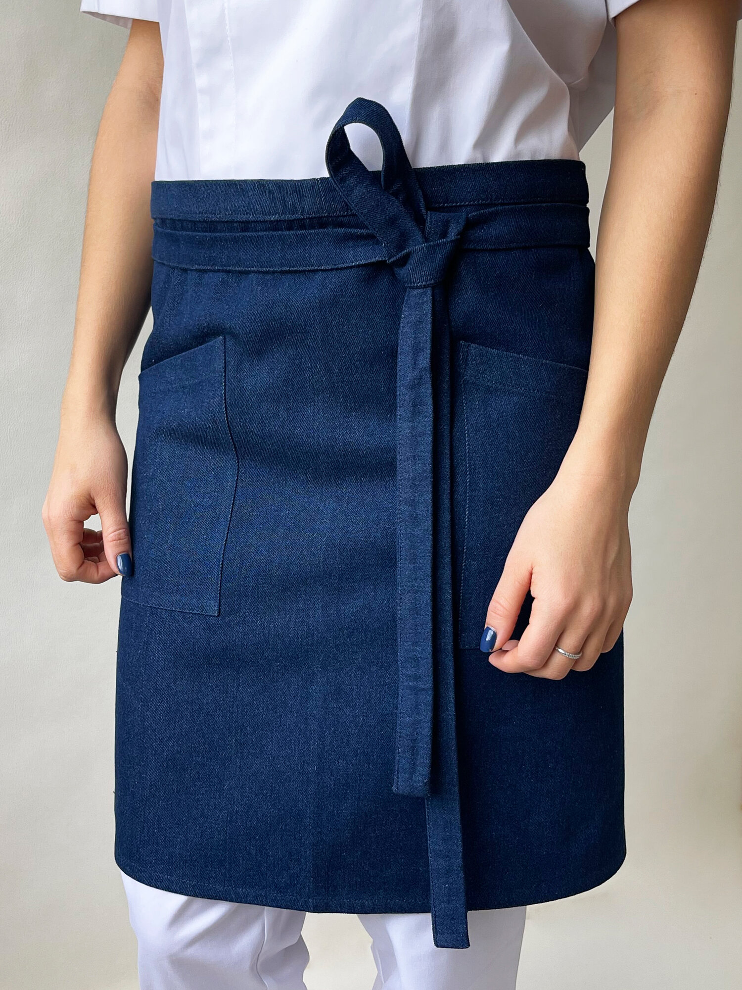 Фартук KREATEX для официанта, джинсовый, 42-54 размер, 50см креатекс