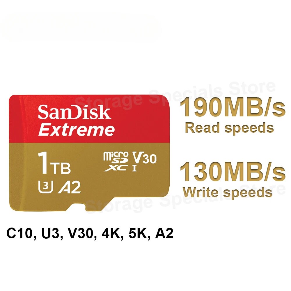 SanDisk Micro SD карта памяти 64G 128G 256G 512G 1TB 2TB