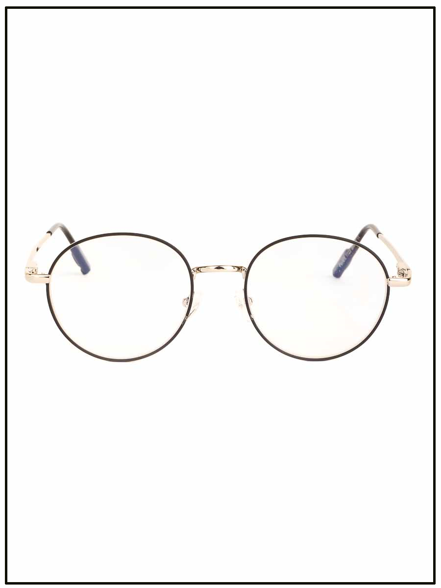 Готовые очки для зрения серые с диоптриями -1.00 футляр и салфетка, круглые, металлические, унисекс.