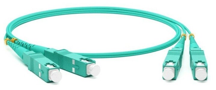 Патч-корд волоконно-оптический Hyperline FC-503-SC-SC-10G-3M FC-D2-503-SC/PR-SC/PR-H-3M-LSZH-AQ MM 50/125(OM3), SC-SC, duplex, LSZH, 3 м