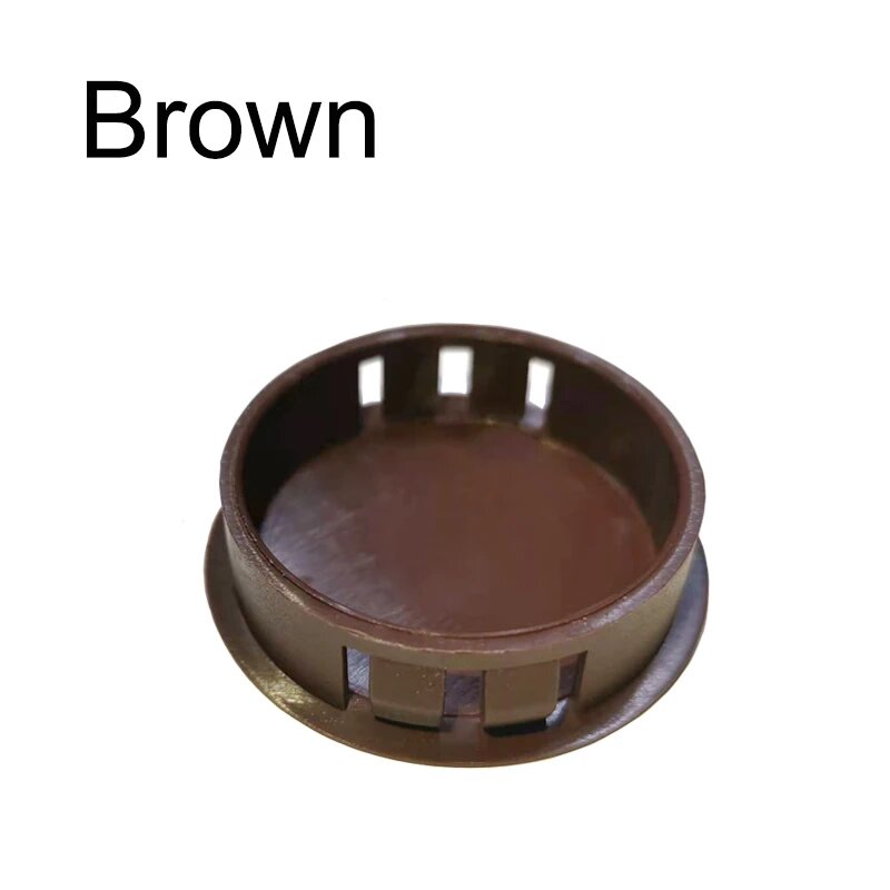 Круглая пластиковая крышка, заглушка для мебели, заглушка для отверстий Коричневый, 28mm 2PCS, Brown