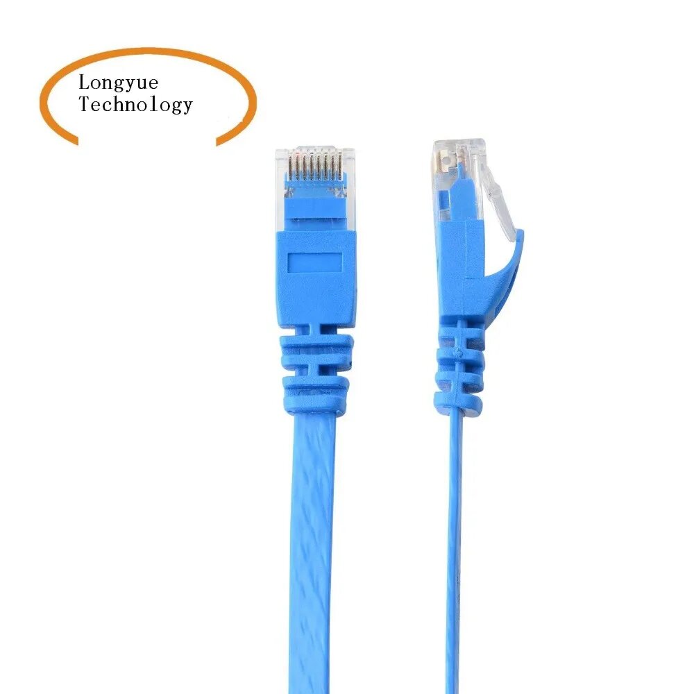 LNYUELEC Плоский Ethernet кабель CAT6 черный/белый белый, 2 м