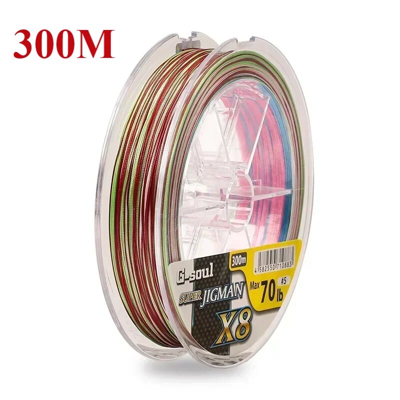 YGKpe G-SOUL X8 JIGMAN 8 плетёная леска PE 0.8--16LB, 300m
