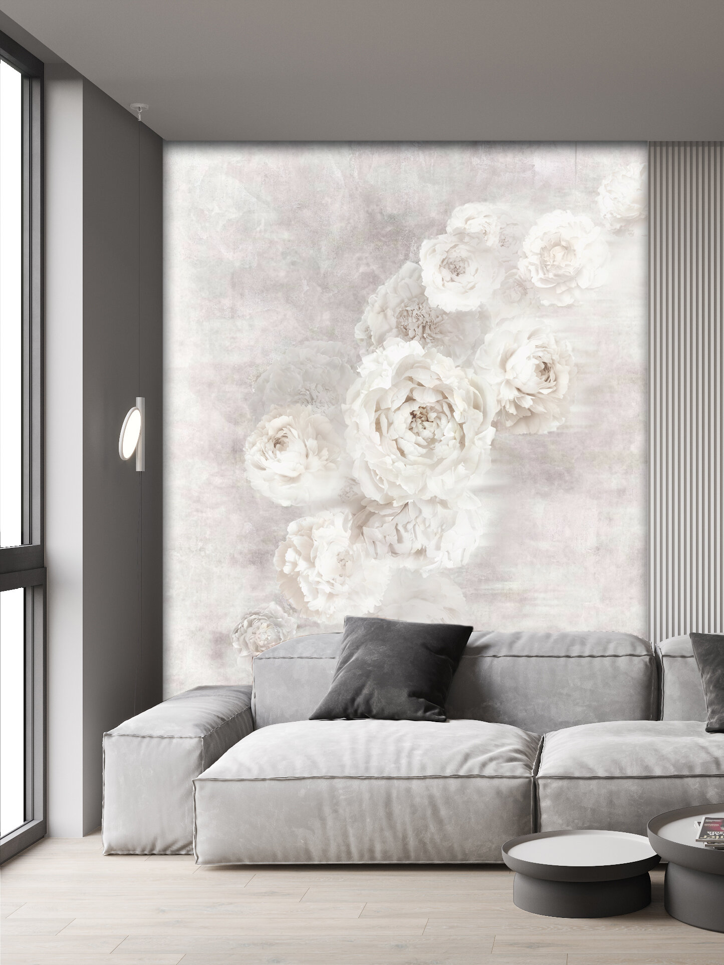 Фотообои 200 х 270 см "Пионы"/ Обои на стену, в гостиную, спальню, для кухни, в зал