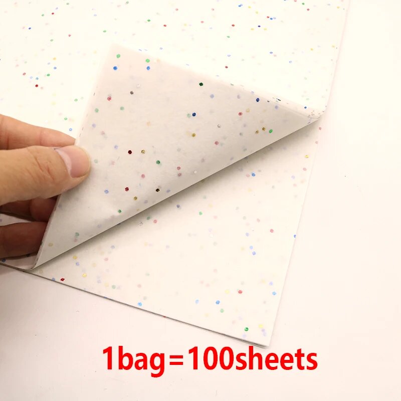 Крафт-бумага для рукоделия A4 100 листов Белый, 100pcs Glitter white