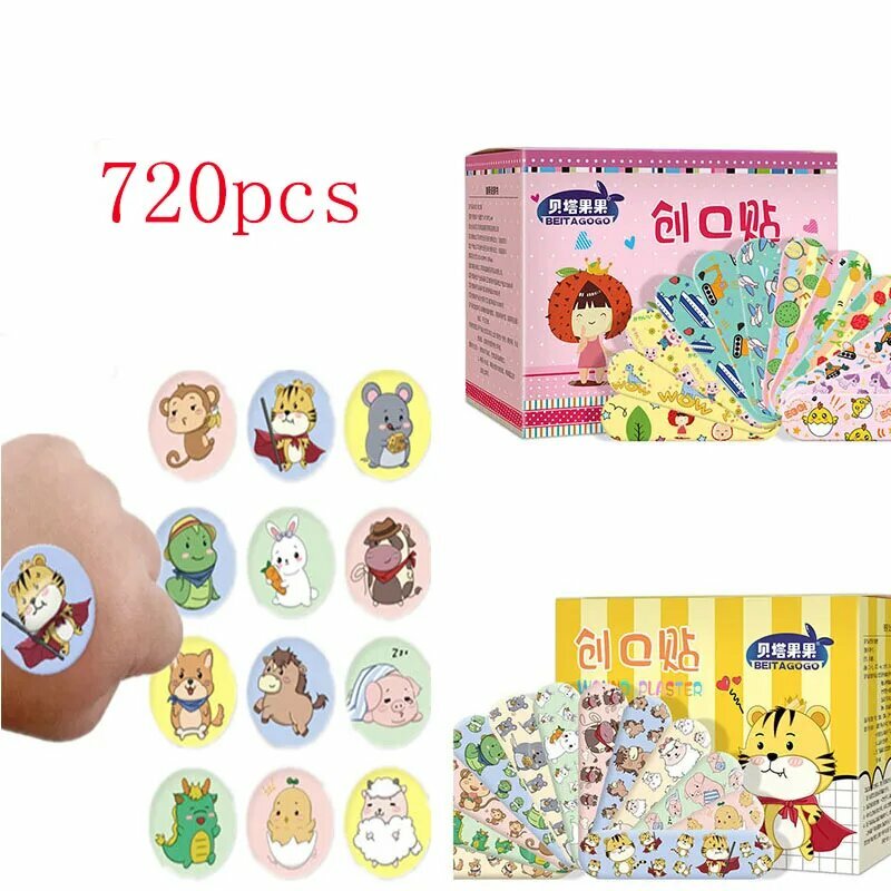 Мультяшные водостойкие пластыри для детей 6 boxes 720pcs
