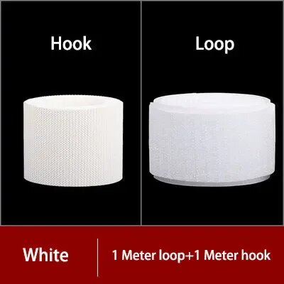 Белая нейлоновая липучка 1 метр (Hook & Loop)