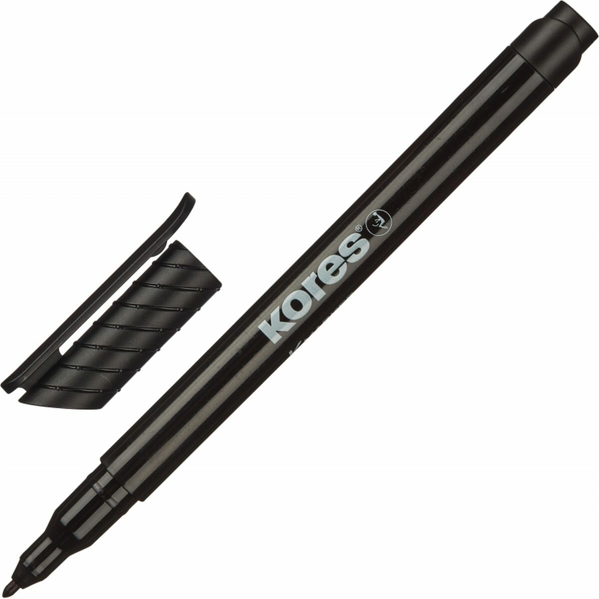 Маркер перманентный Kores (1мм, круглый наконечник, черный), 12шт.