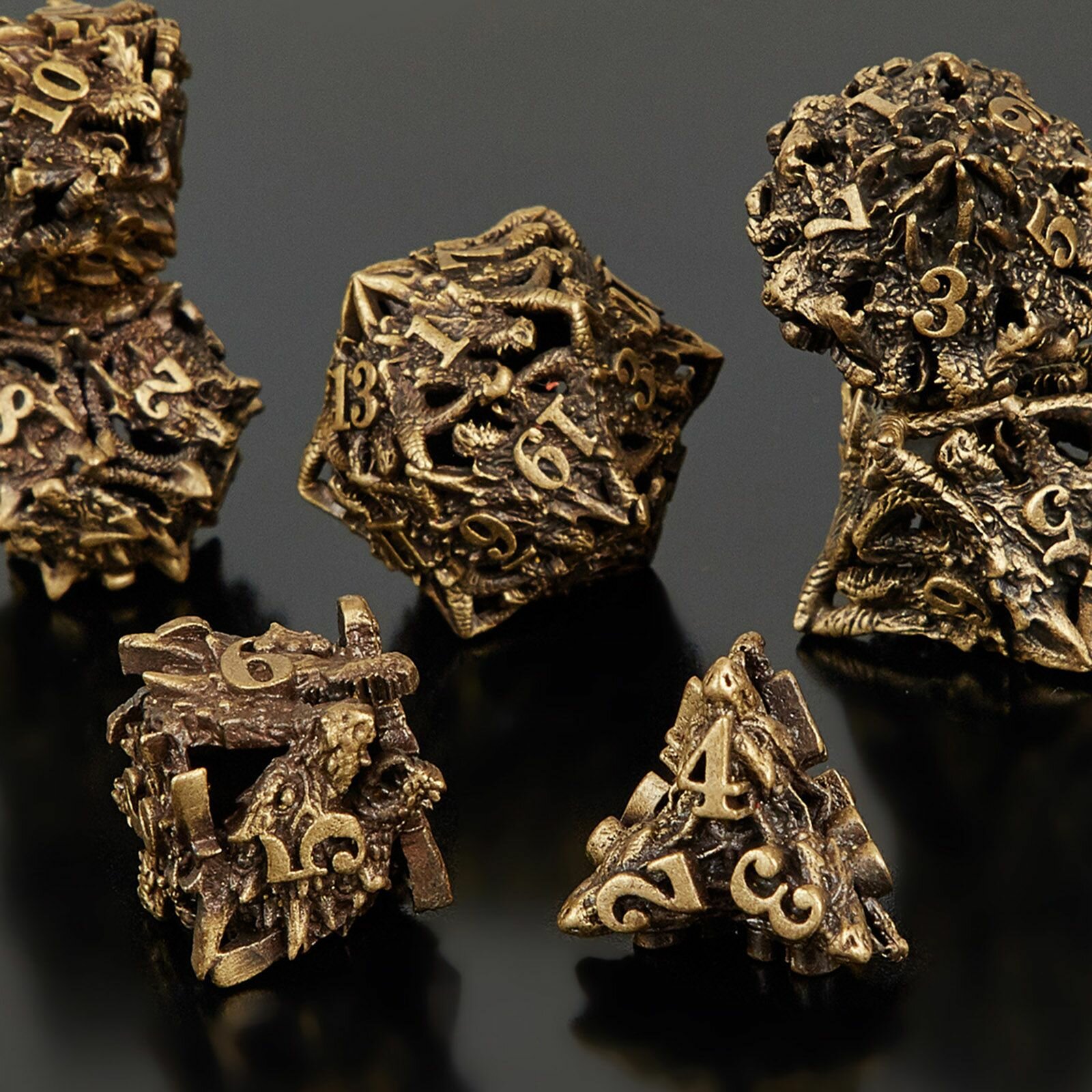 Кубики для DnD (ДнД) 7 шт Металлические , Кости игральные Дайсы, Классический набор дайсов Dungeons & DragonsРолевая игра , Pathfinder, настольные игры=v=