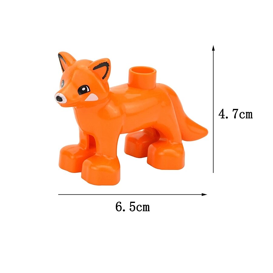 LEDUO Большие строительные блоки пластик набор животных для взрослых Оранжевый, fox