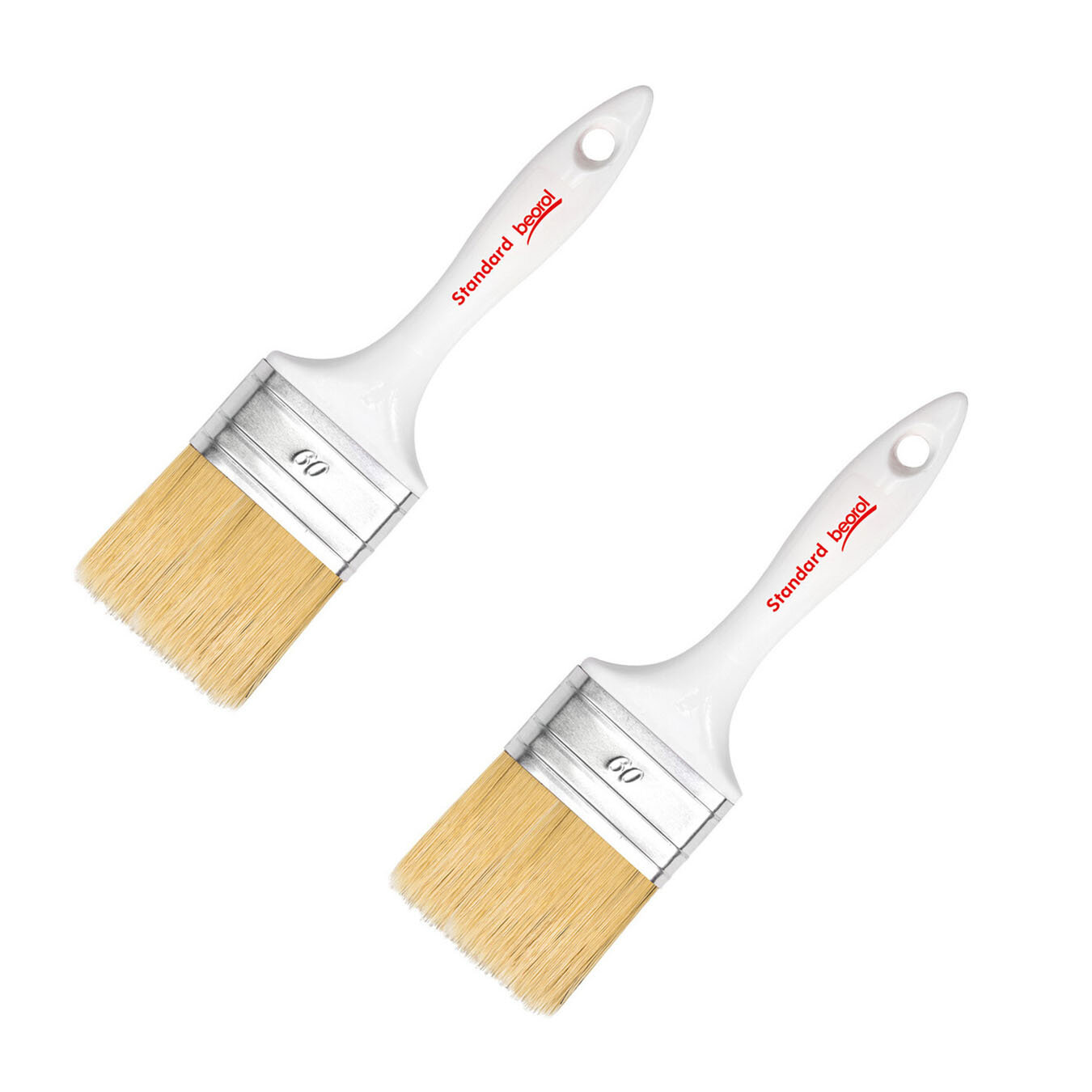 Кисть плоская смешанная щетина пластиковая ручка 60х15 мм для эмалей и лаков на алкидной основе (2 шт.)
