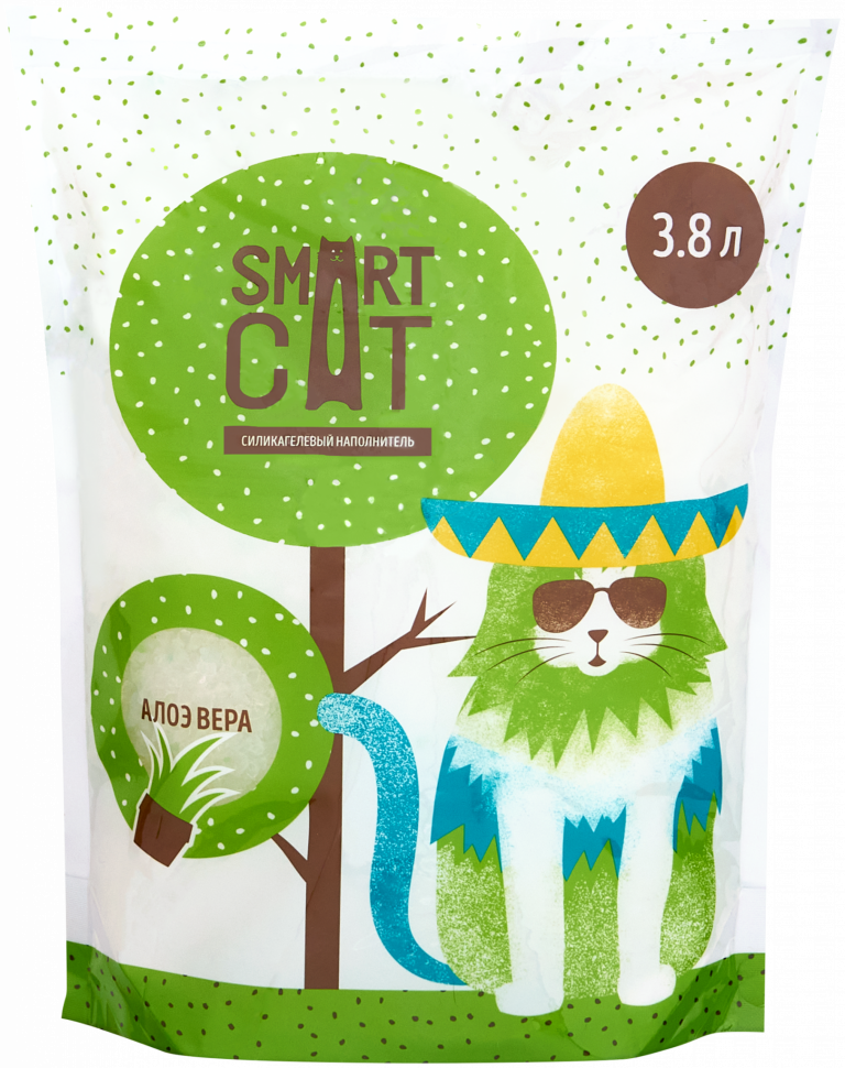 Smart Cat - Силикагелевый наполнитель с ароматом алоэ (1.66 кг)