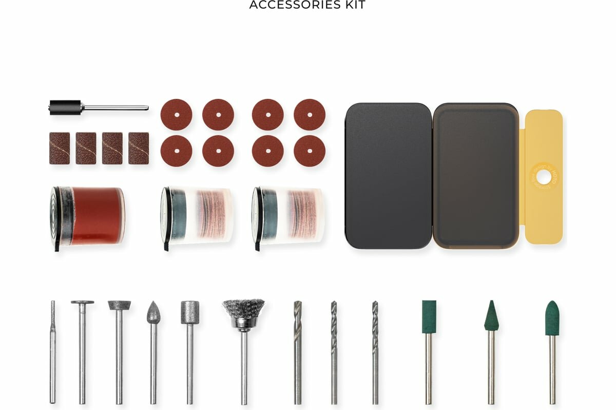 Набор инструментов HOTO Rotary Tool Accessories Kit HTT0025GL (35 предметов) для гравера HOTO 35in1 Rotary Tool Kit (HTE0022GL), серебристый