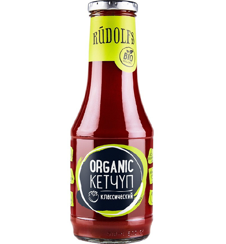 Кетчуп RUDOLFS Organic томатный классический. Без глютена /стекло/ 530г