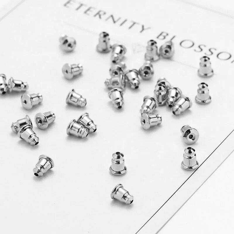 Заглушки для сережек-гвоздиков из силикона, 100 шт. Imitation Platinum