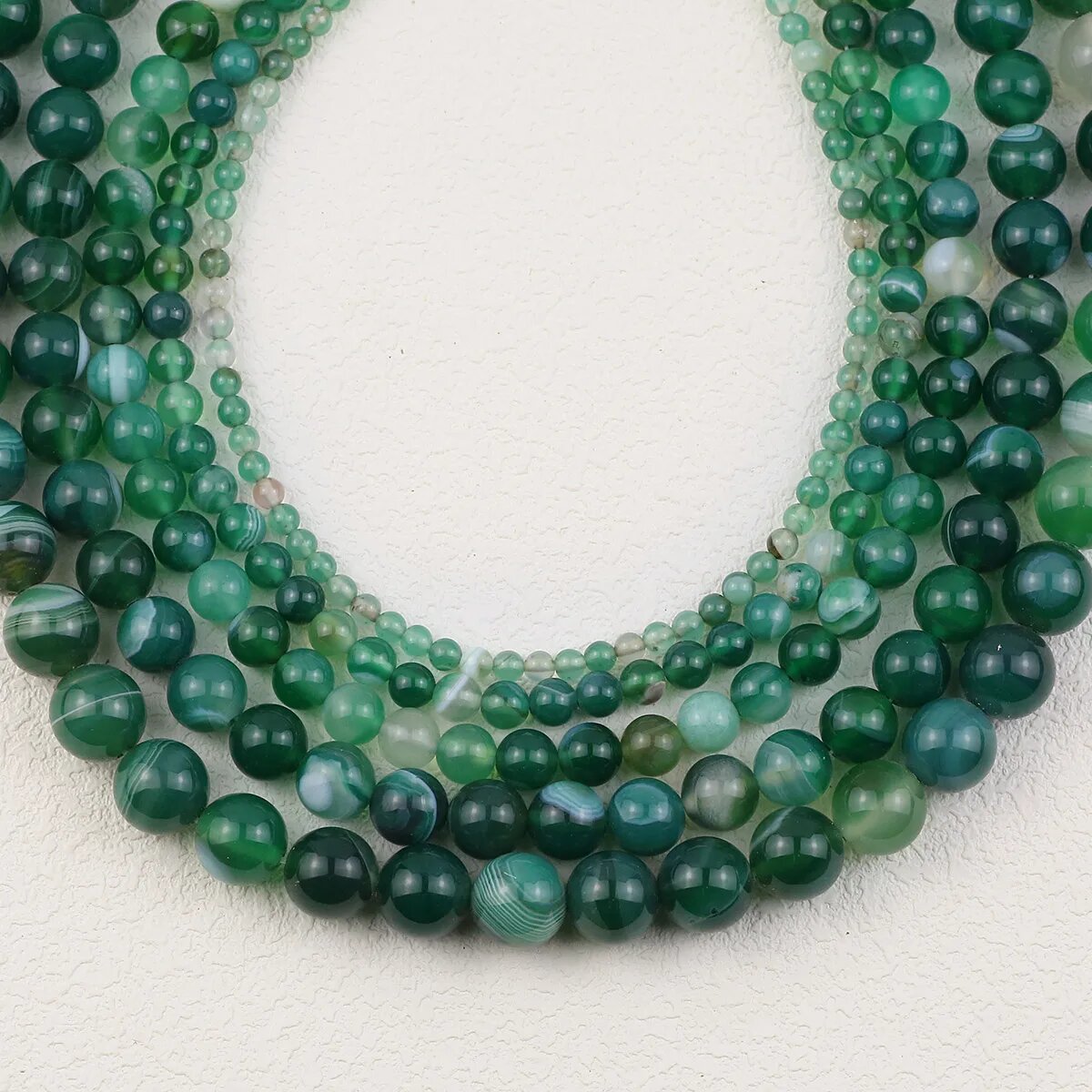 Бусины Из Натурального зелёного агата в полоску, 4/6/8/10/12 мм, 15 дюймов