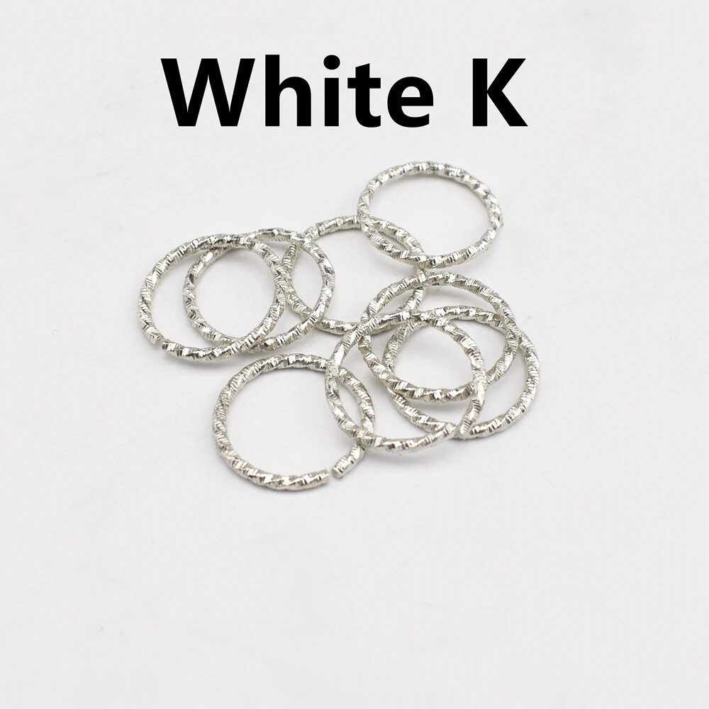 Металлические рельефные кольца для бижутерии JS144 8-20 мм Белый, 1.8x20mm 20pcs, White K