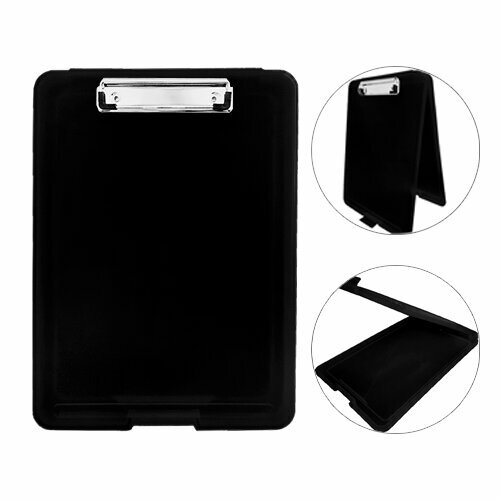 Планшет с боксом для бумаг KWELT А4, черный, пластик, глубина бокса - 20мм