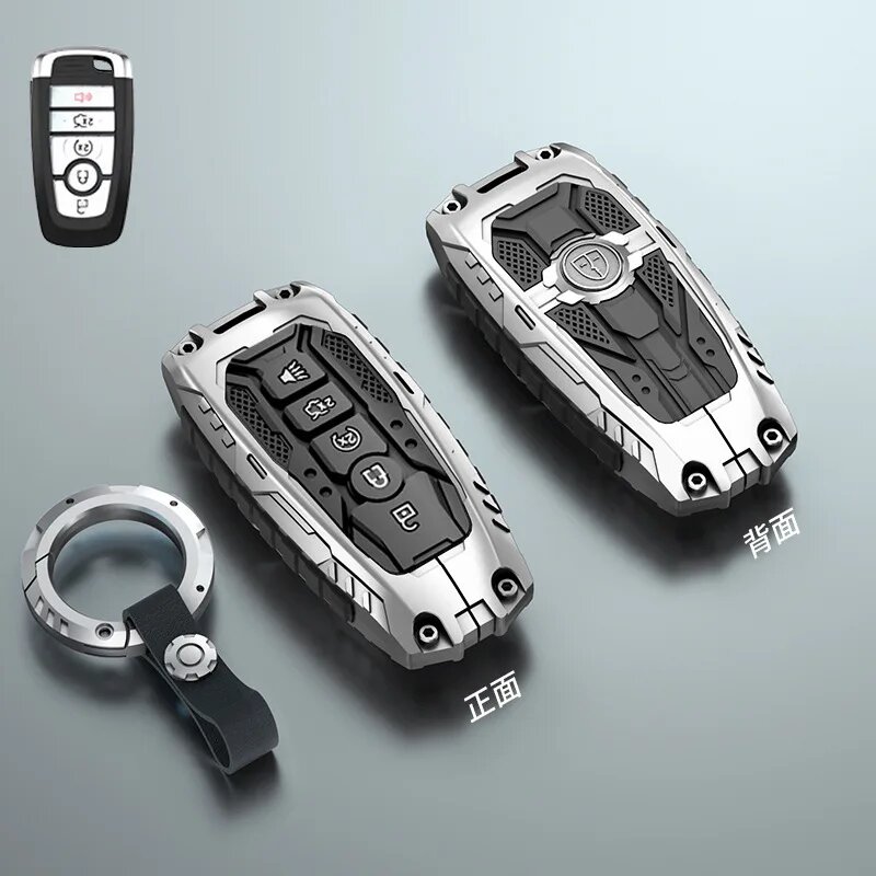 Чехол для ключей от автомобиля из сплава, держатель для ключей, защита для брелока для Ford silver C