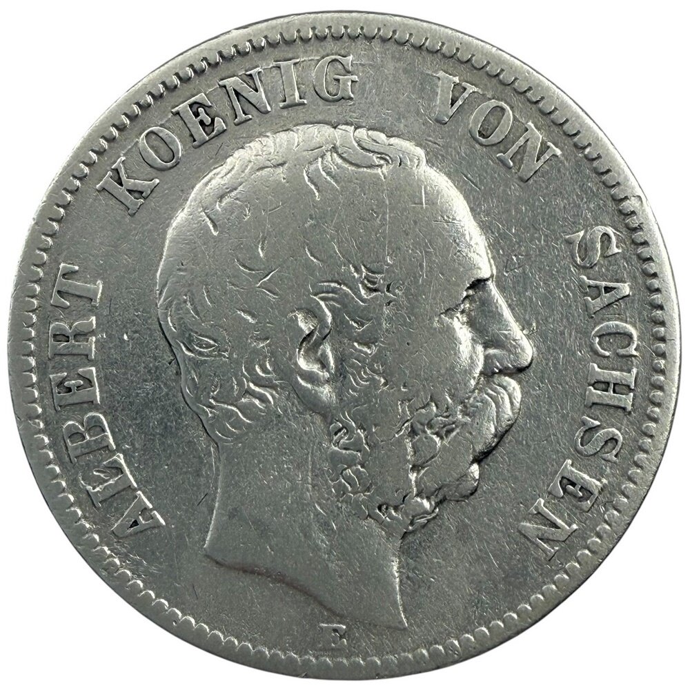 Германская империя, Саксония 2 марки 1876 г. (E)